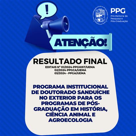 UEMA Resultado final Bolsa de Doutorado Sanduíche para os Programas