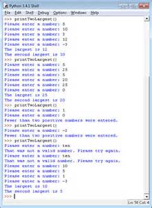 solved for python implement the function printtwolargest
