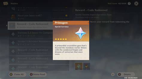 Genshin Impact Redeem Code For Today November 26 Get 60 Primogems