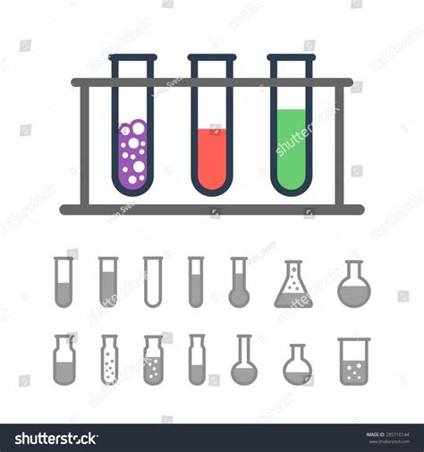 Chemical Test Tube Rack With Beakers Chemical Lab Equipment Isolated
