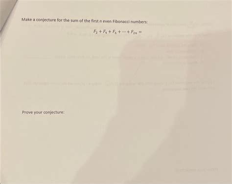 Solved Make A Conjecture For The Sum Of The First N Even