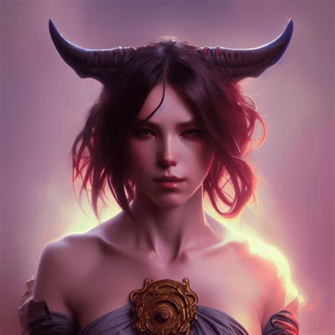 Realistic Fantasy Lady Demon 8k Resolution Concept Art Portrait
