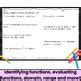 Algebra Functions Warm Ups Evaluating And Identifying Functions