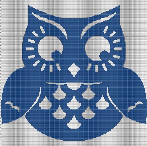 Blue Owl Crochet Afghan Pattern Graph Etsy