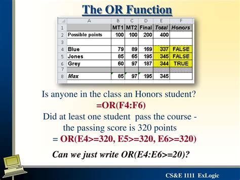 Ppt Microsoft Excel Logical Functions Powerpoint Presentation Free