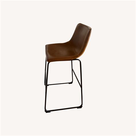 Walker Edison Brown Faux Leather Bar Stools Aptdeco