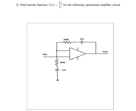 Solved Find Transfer Function G S V0Vi For The Following Chegg