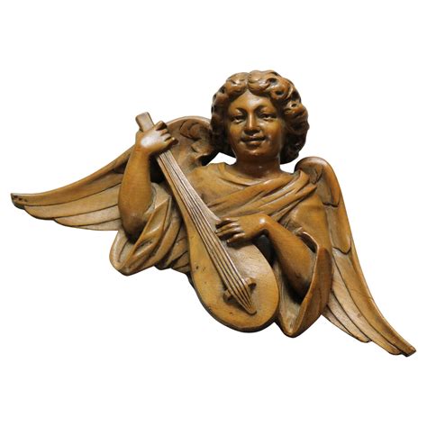 Pair Of Wooden Sculptures Angel Heads 19th Century At 1stdibs