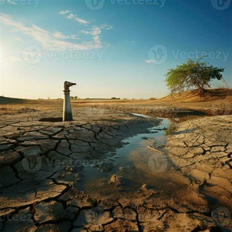 Drought Water And Ecology Problem Water Scarcity Generative AI
