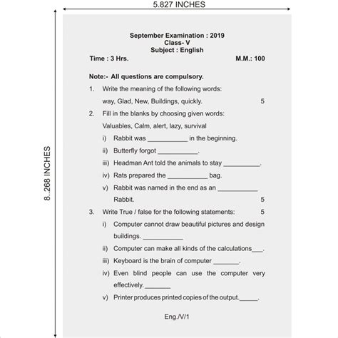 Question Papers And Answer Sheets