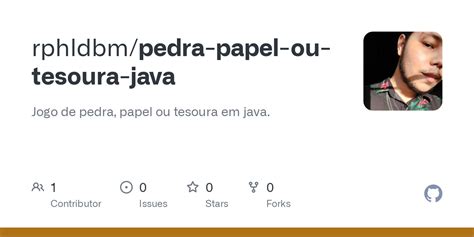 Github Rphldbmpedra Papel Ou Tesoura Java Jogo De Pedra Papel Ou Tesoura Em Java