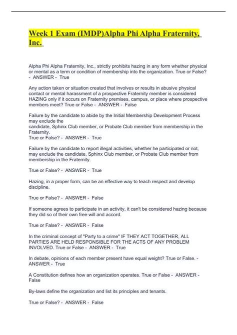Alpha Phi Alpha Fraternity Inc IMDP Process Exam BUNDLE ACTUAL EXAMS ACTUAL TEST FULL