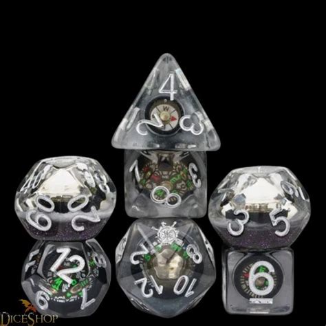Tdso Encased Compass 7 Dice Polyset Real Compass Inside Ltd Edition