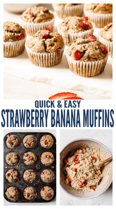 Strawberry Banana Muffins Recipe Happy Healthy Eating Storytellingco