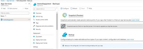 how to take azure app service backup indepthtechnology