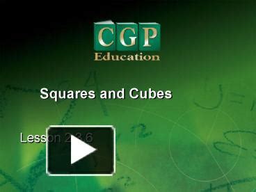 Squares And Cubes Presentation Free To View