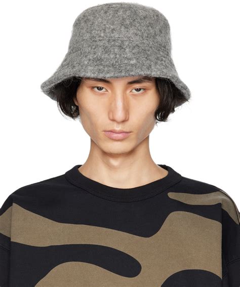 Dries Van Noten Gray Brushed Bucket Hat Dries Van Noten