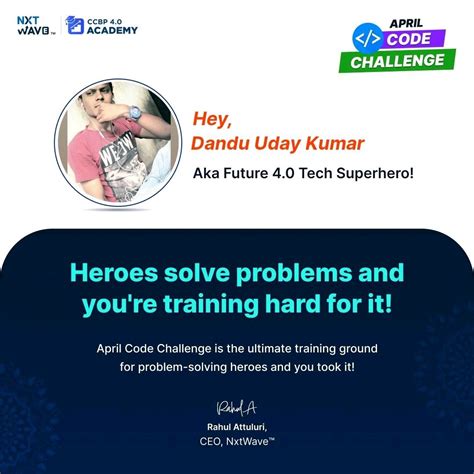 Dandu Kumar On Linkedin Nxtwave Nxtwaveteam Nxtwaveccbp Rahulattuluri Rahulattulurisir