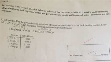 Solved Use The Given Standard Enthalpies Of Formation To