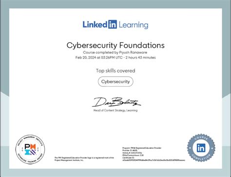 Cybersecurity Pmi Continuouslearning Piyush Ranaware