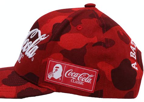 Bape X Coca Cola Color Camo Snap Back Cap Red Mens Fw23 Us