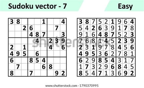 Sudoku Game Answers Simple Vector Design Stock Vector Royalty Free 1790370995 Shutterstock