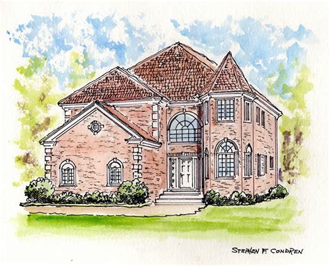 Watercolor Architectural Rendering 282z • Condren Galleries