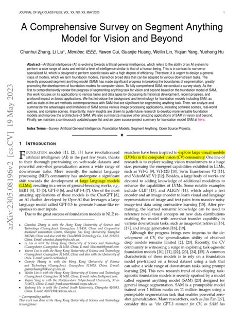 A Comprehensive Survey On Segment Anything Model For Vision And Beyond Pdf Image