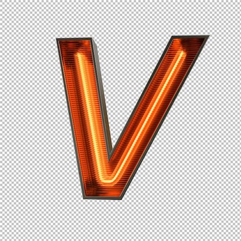 투명 배경에 네온 라이트 알파벳 무료 Psd 파일