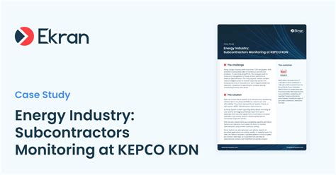 Energy Industry Subcontractors Monitoring At Kepco Kdn Syteca