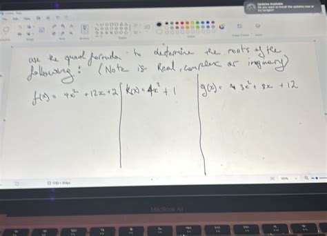 Use The Quad Formula To Determine The Roots StudyX