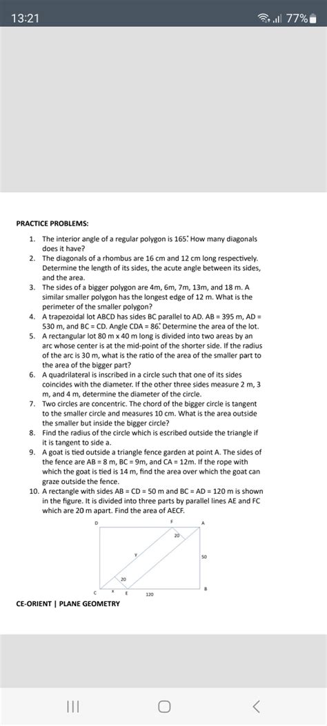 Solved 1321 77 Practice Problems 1 The Interior Angle Of A