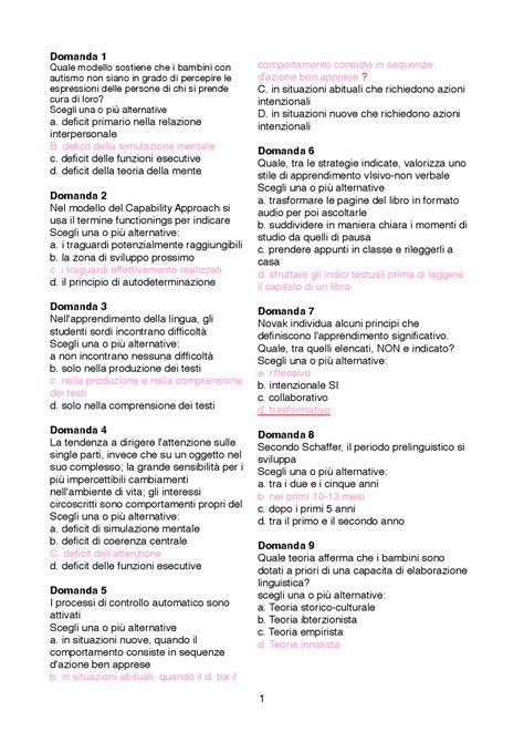 Domande Di Pedagogia Speciale Prove Desame Di Pedagogia Docsity