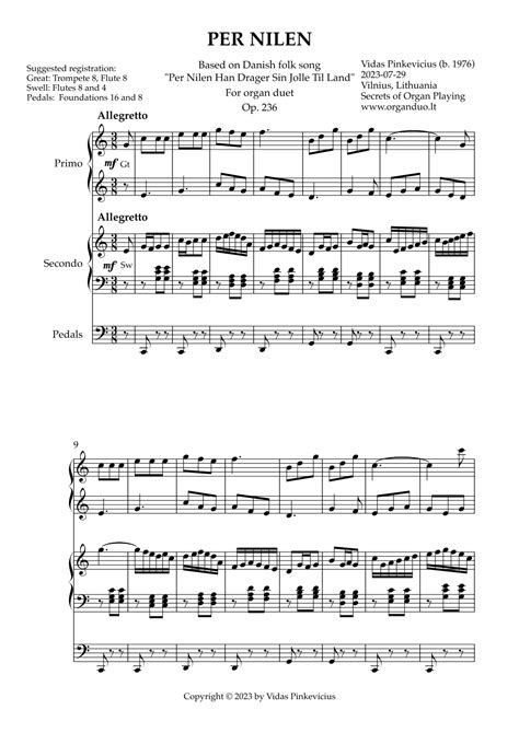 Per Nilen Op 236 Organ Duet By Vidas Pinkevicius By Vidas