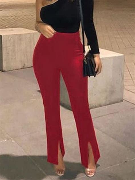 Badu Bg Панталони с широки крачоли Дамски кльощави панталони с висока талия Ежедневни плътни