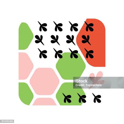 추상적인 기하학적 질감과 광장에서 식물 유행 색상 및 모양 벡터 일러스트 레이 션 개념에 대한 스톡 벡터 아트 및 기타 이미지 개념 기하 기하 도형 Istock