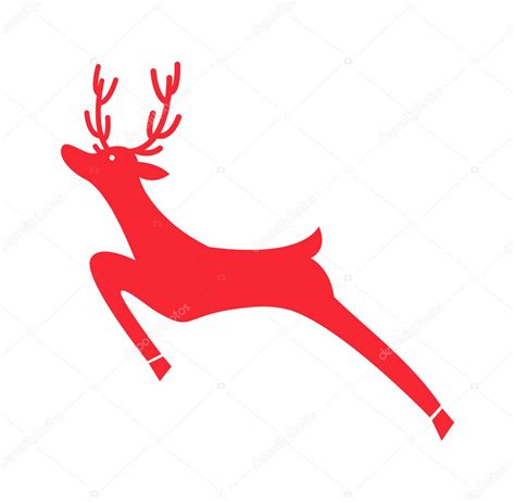 Running Red Reindeer Icon Vector Illustration Stock Vector Robuart