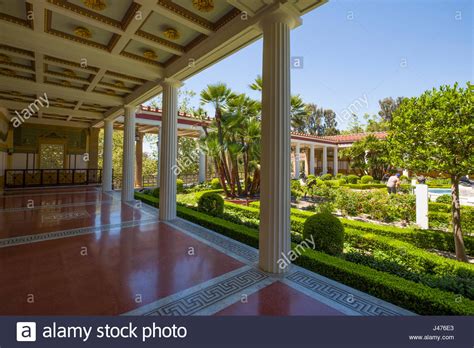 Outer Peristyle Garden At The J Paul Getty Museum Getty Villa Stock