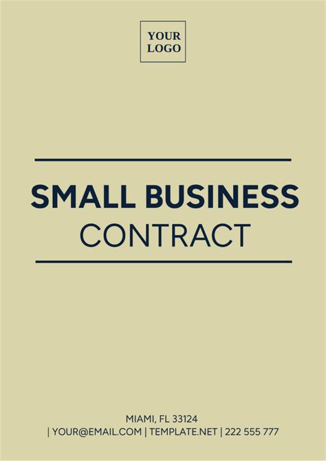 Small Business Contract Template Edit Online And Download Example
