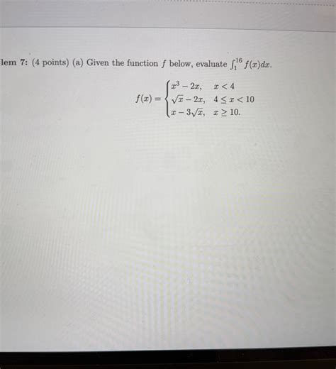 solved lem 7 4 ﻿points a ﻿given the function f ﻿below