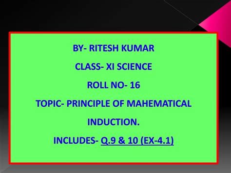 Principle Of Mathematical Induction Ppt