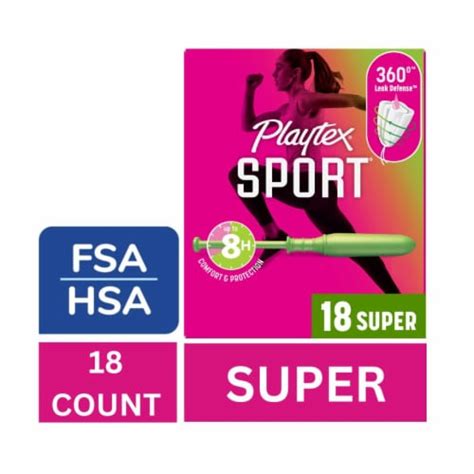 Playtex Sport Tampons Super Absorbency Unscented 18 Count King Soopers