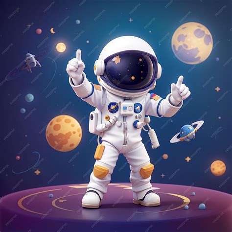 Cute Astronaut Dance Cartoon Vector Icon Illustration Technology