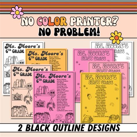 Editable Class List Template Groovy Theme Bts Groovy Retro