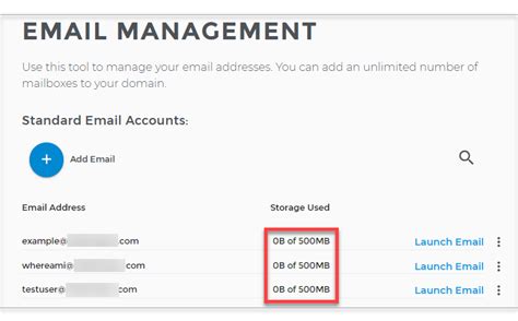 Email Management How To Check Mailbox Storage Use Domain Com