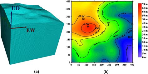 3d Model A And Contour Map B The Black Triangles In B Indicate