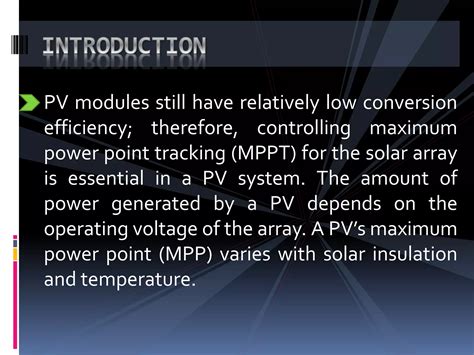 Maximum Power Point Trackingsaq Physics Science