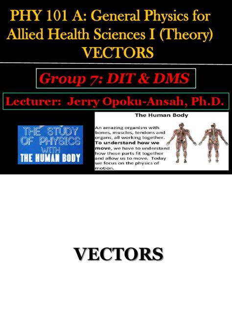 Phy 101 A Vectors Lecture Note Pdf Euclidean Vector Trigonometric Functions