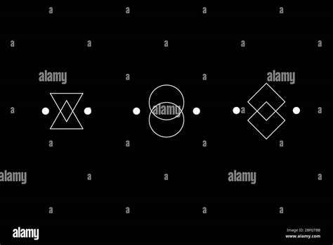 Magic Geometry Simple White Symbol Set Circle Square Rhombus Figures