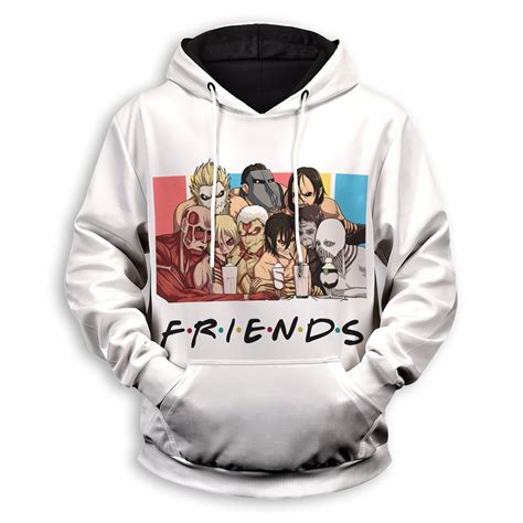 Attack On Titan Hoodie Nine Titans Friends White Hoodie Attack On Tita
